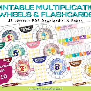 1-10 Times Table Wheels, Multiplication Flashcards, Multiplication ...