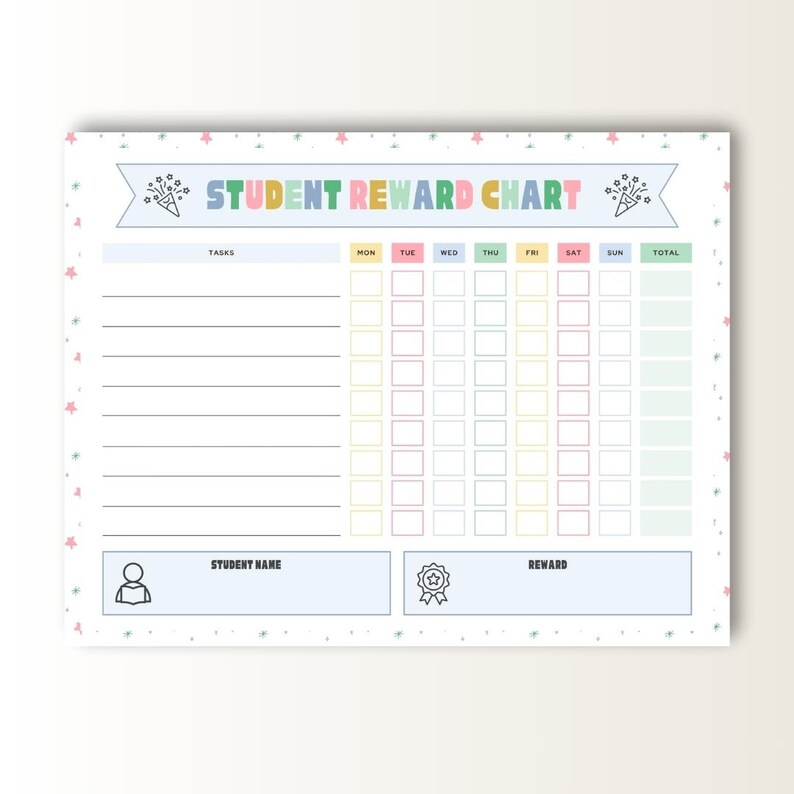 Reward Chart for Students, Reward Chart Classroom, Reward Chart for ...