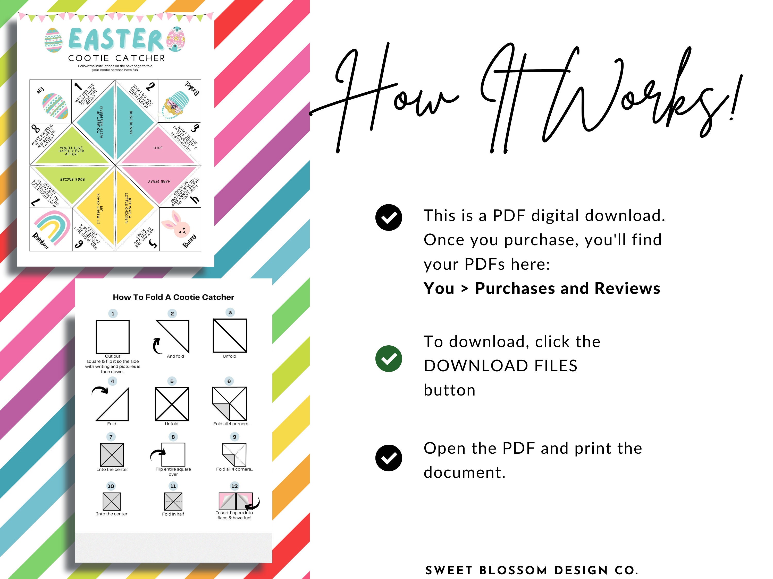 Easter Cootie Catcher Printable, Easter Joke Teller for Kids, Easter ...