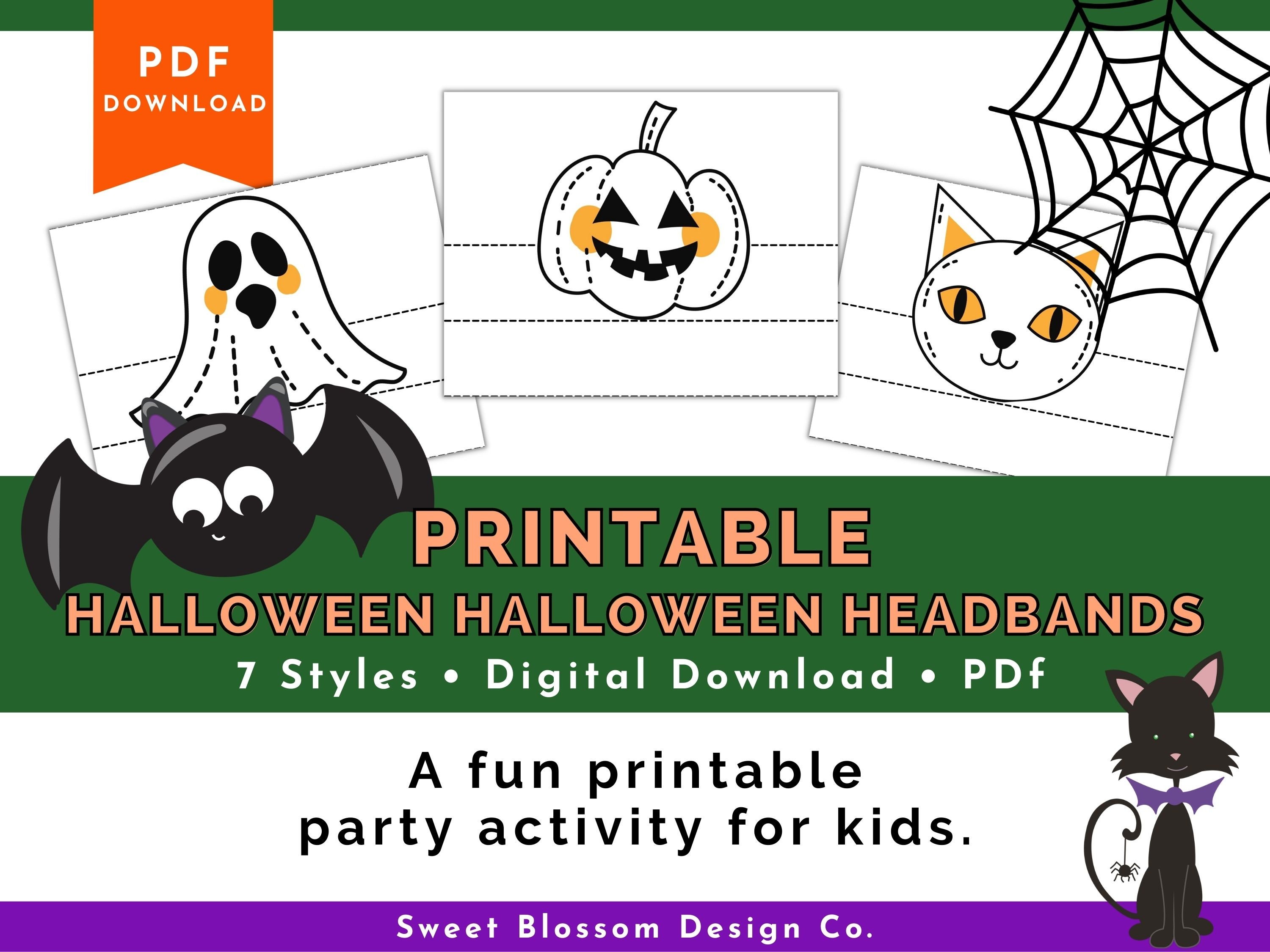 Halloween Paper Crowns, Printable Halloween Party Crowns, Pumpkin Crown ...