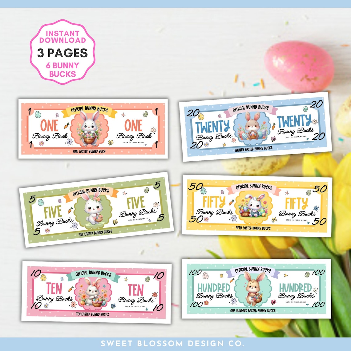 Easter Bunny Bucks Bunny Bucks Printable Kids Reward Bucks Printable ...