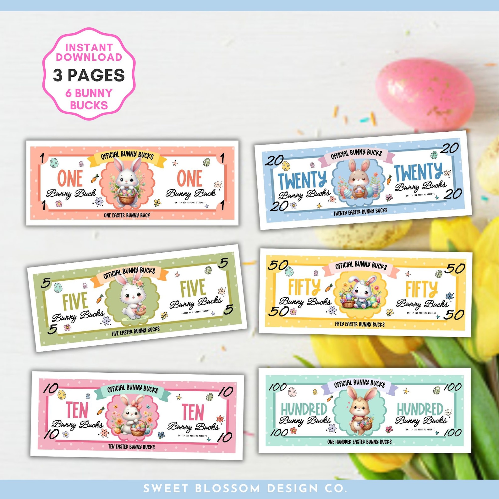 Easter Bunny Bucks Bunny Bucks Printable Kids Reward Bucks Printable ...