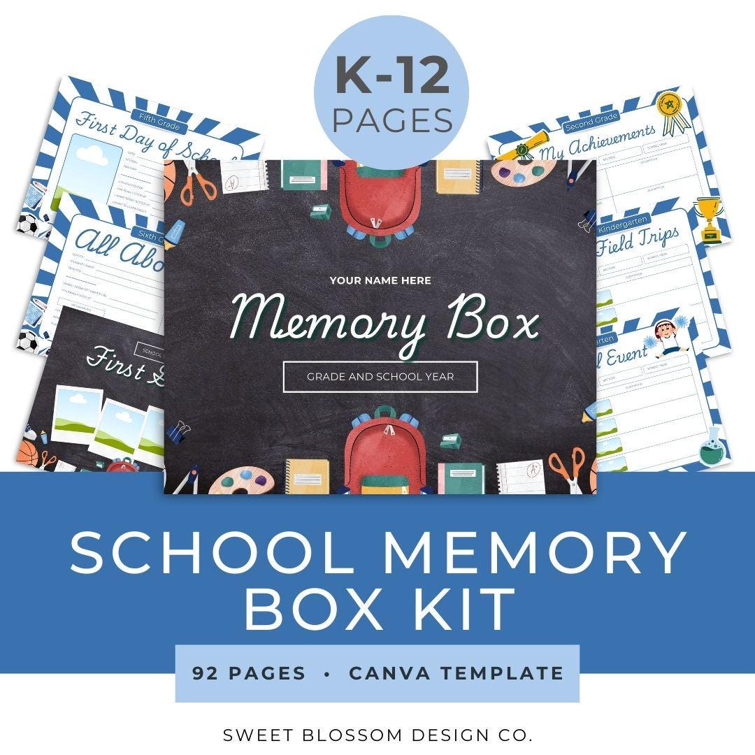 School Memory Box Printable Kit, School Memory Box Editable,get to Know ...