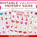 Valentine Memory Game, Printable Valentine Matching Game, Kids Memory ...