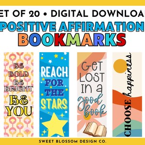 Printable Bookmarks Affirmation, Bookmarks for Kids, Printable Bookmark ...