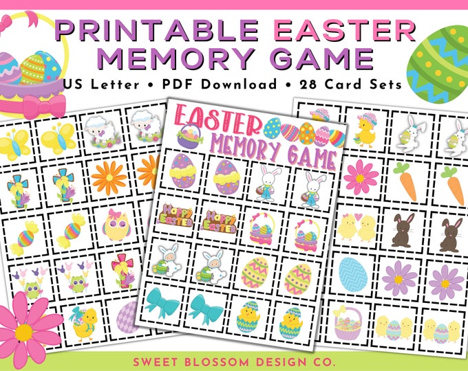 Memory Game Printable, Easter Game Printables, Matching Card Game ...