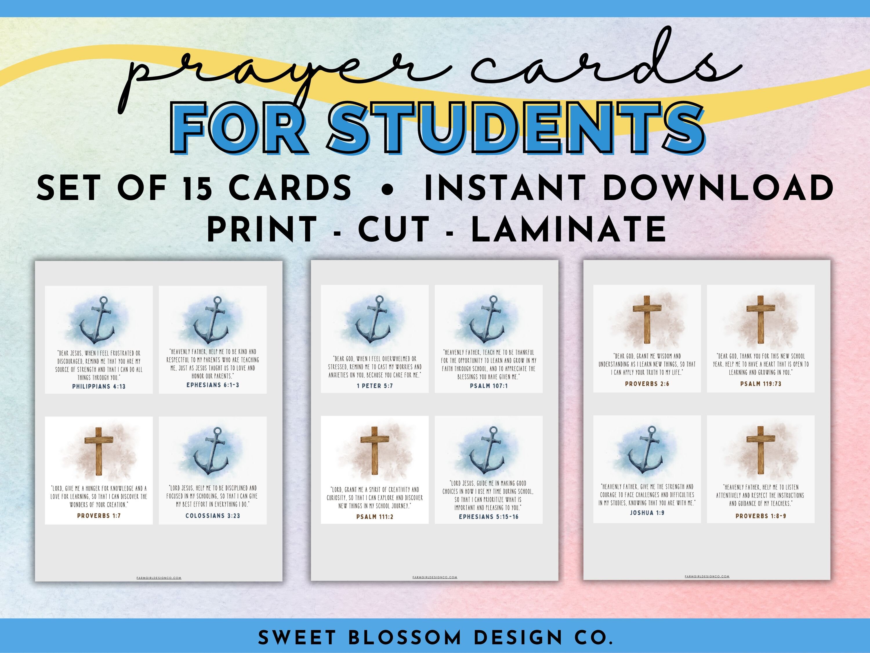 Prayer Cards for Students, Prayers for Kids, Daily Devotional for Kids ...