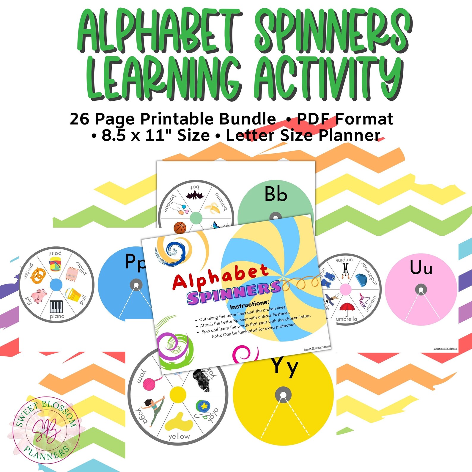 Printable Alphabet Spinners, Games for Kids, Alphabet Flashcards ...