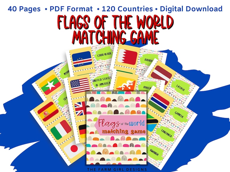 Flags of the World Matching Game | World Flags | Flag Flashcards ...