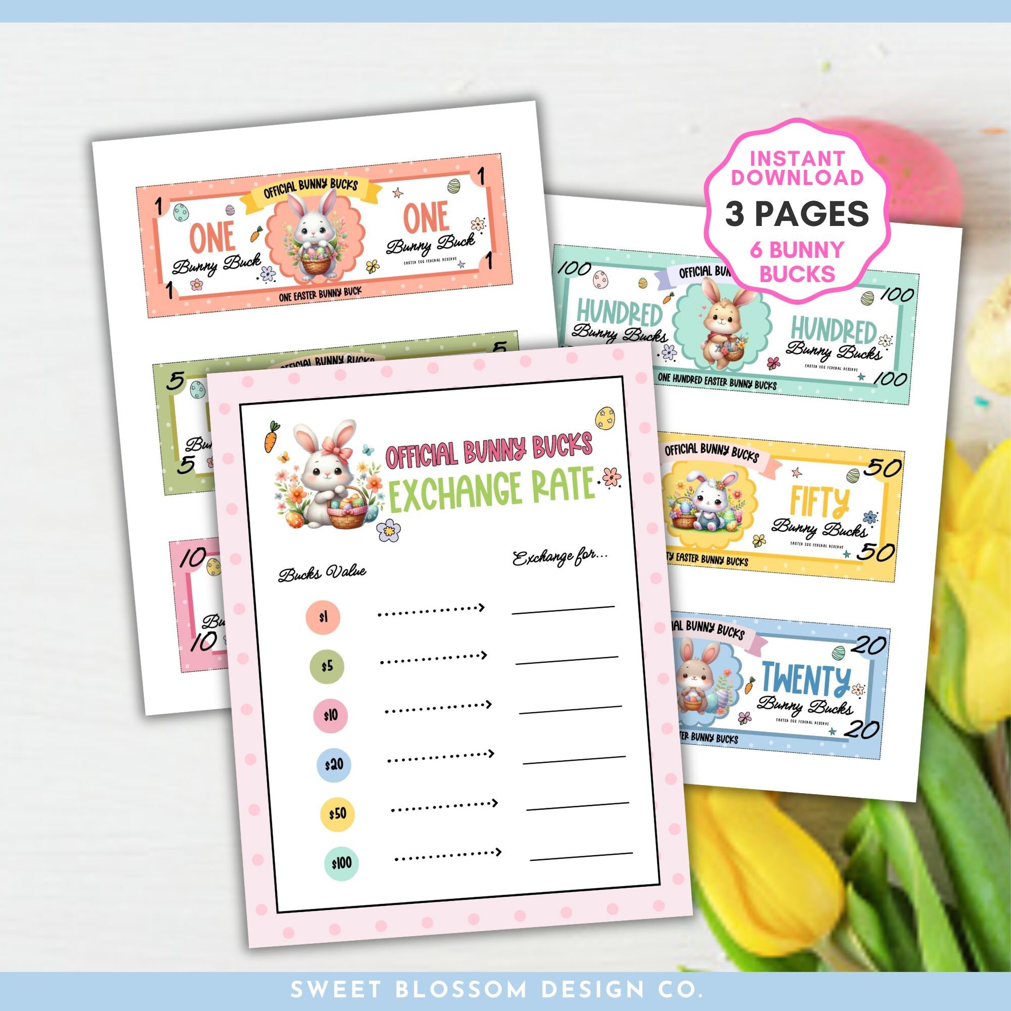 Easter Bunny Bucks Bunny Bucks Printable Kids Reward Bucks Printable ...