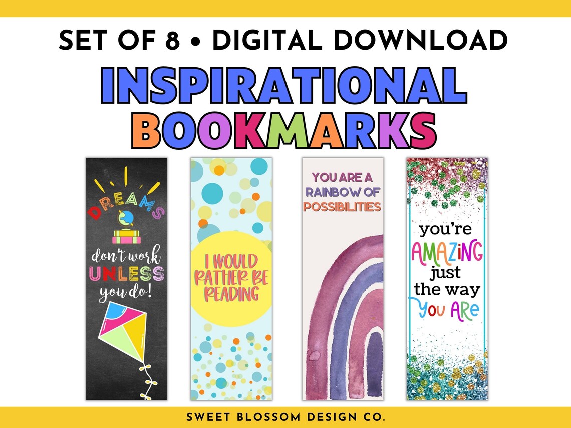 Printable Inspiration Bookmarks, Motivational Bookmarks for Kids, Make ...