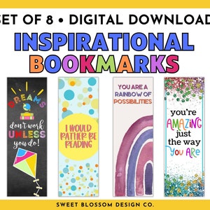 Printable Inspiration Bookmarks, Motivational Bookmarks for Kids, Make ...