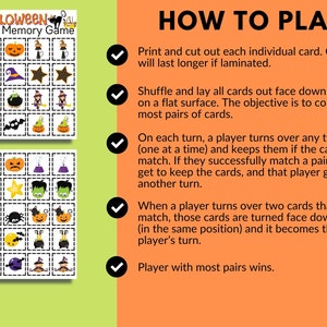 Halloween Memory Game, Printable Halloween Matching Game, Kids Memory ...