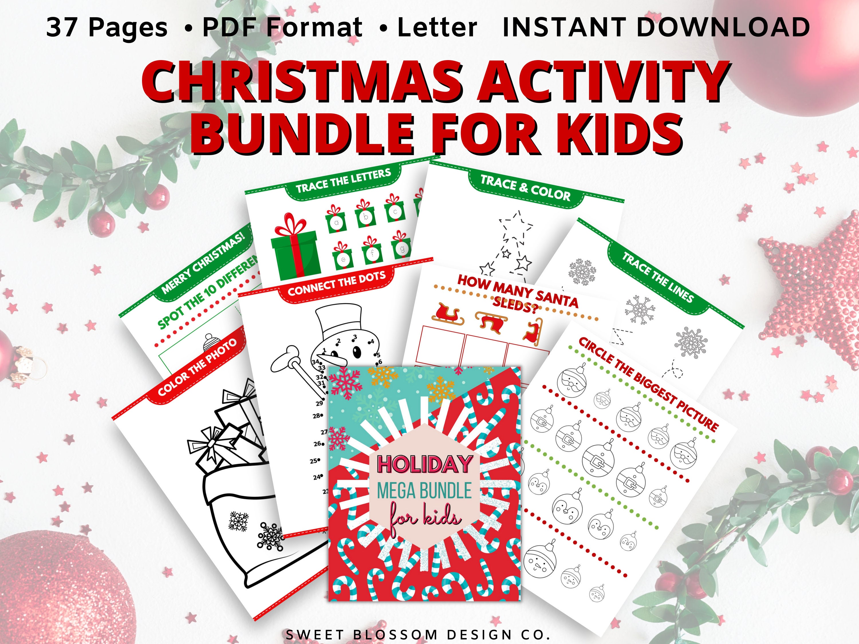 Holiday Activity Bundle for Kids, Kids' Holiday Printables, Game for ...