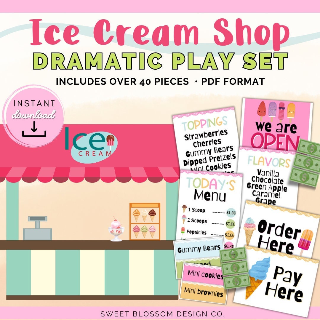 Ice Cream Shop Dramatic Play, Dramatic Play Daycare Printables ...