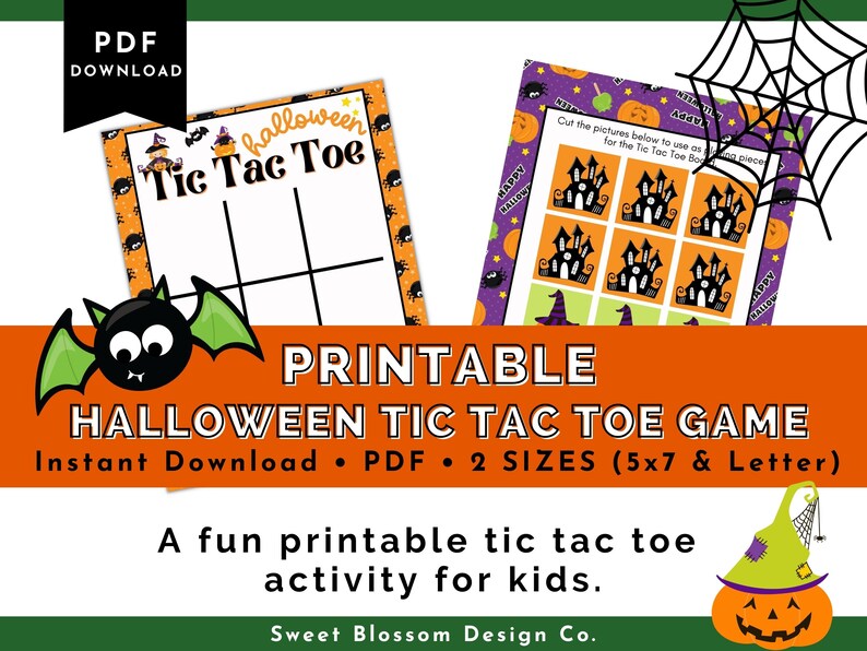 Printable Halloween Tic Tac Toe Game, Fall Printable Games for Kids ...