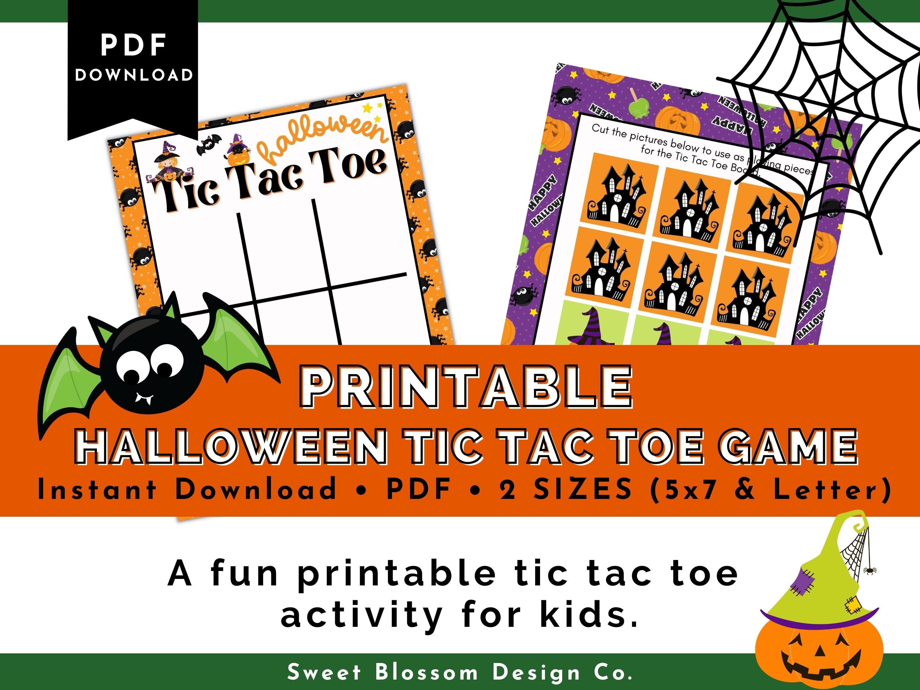 Printable Halloween Tic Tac Toe Game, Fall Printable Games for Kids ...