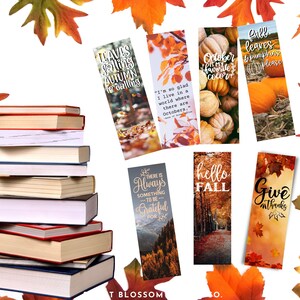 Printable Fall Bookmarks, Fall Printable, Fall Bookmark Set, Autumn ...