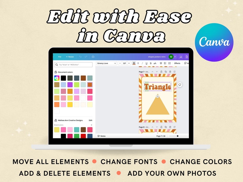 Groovy Shape Posters, BOHO Classroom Decor, Retro Shape Posters ...