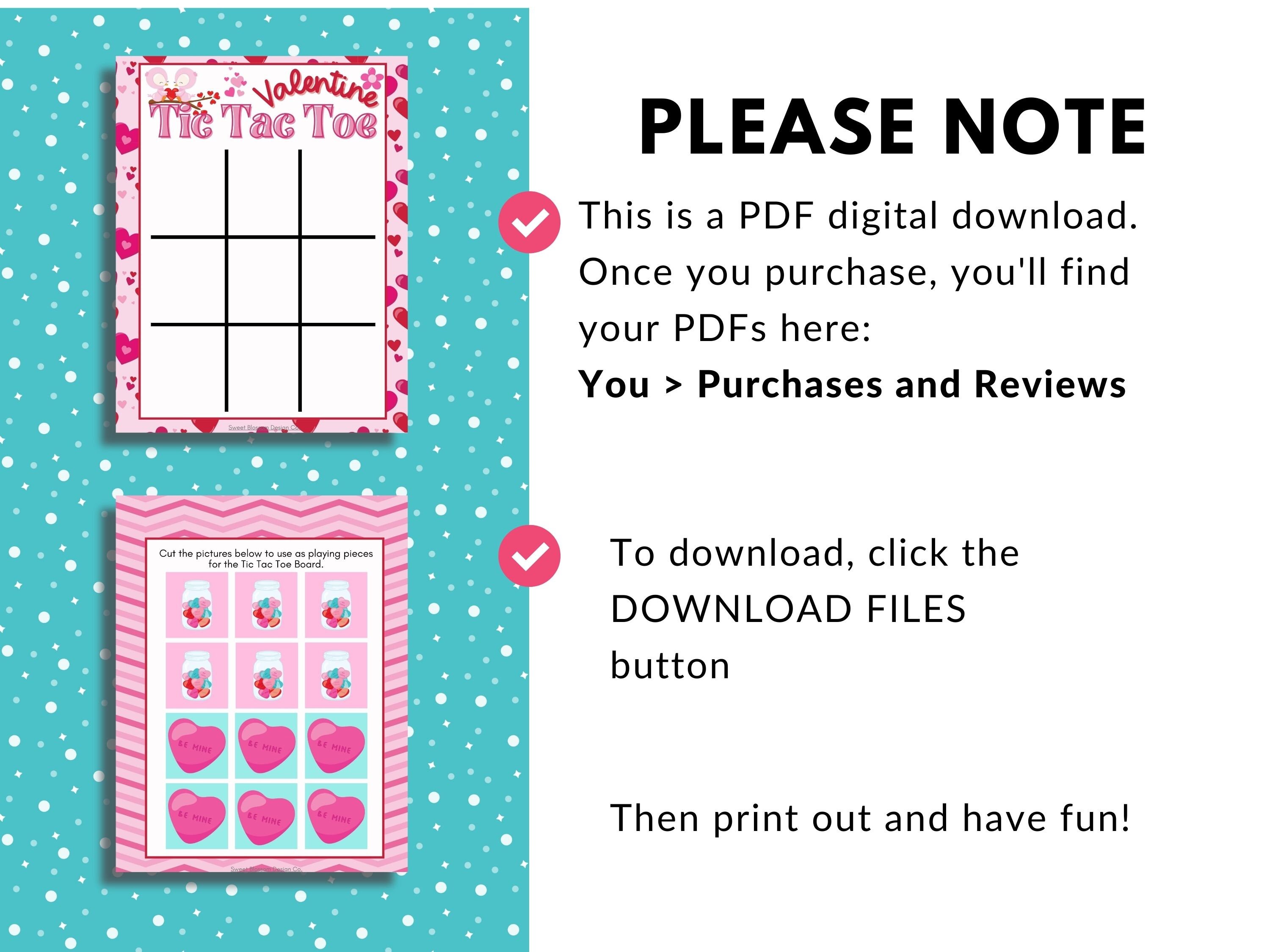 Printable Valentine Tic Tac Toe Game, Printable Games for Kids ...