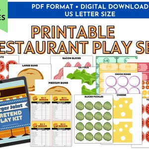 Pretend Play Restaurant Printable, Dramatic Play Restaurant, Restaurant ...