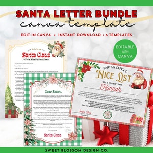 Editable Christmas Letters From Santa Claus Bundle, Nice List ...