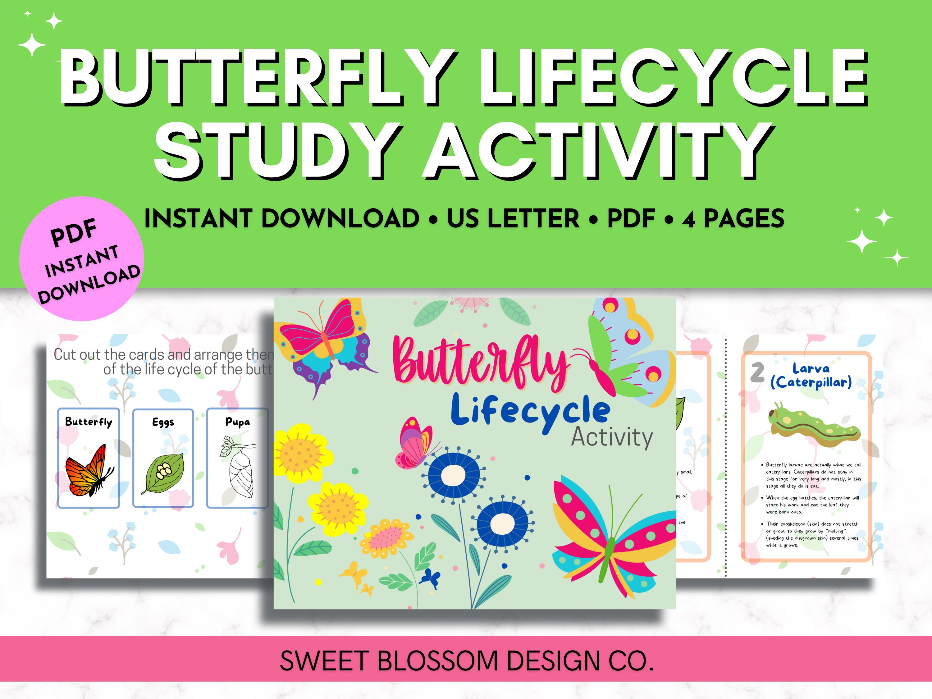 Butterfly Life Cycle Activity Pack, Preschool Printable, Nature Study ...