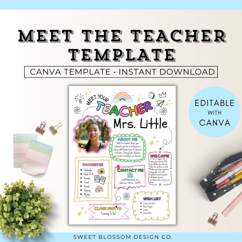 Meet the Teacher Template - Etsy