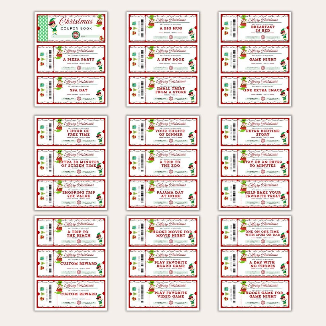 Editable Christmas Coupon Book for Kids, Kindness Coupons for Kids ...
