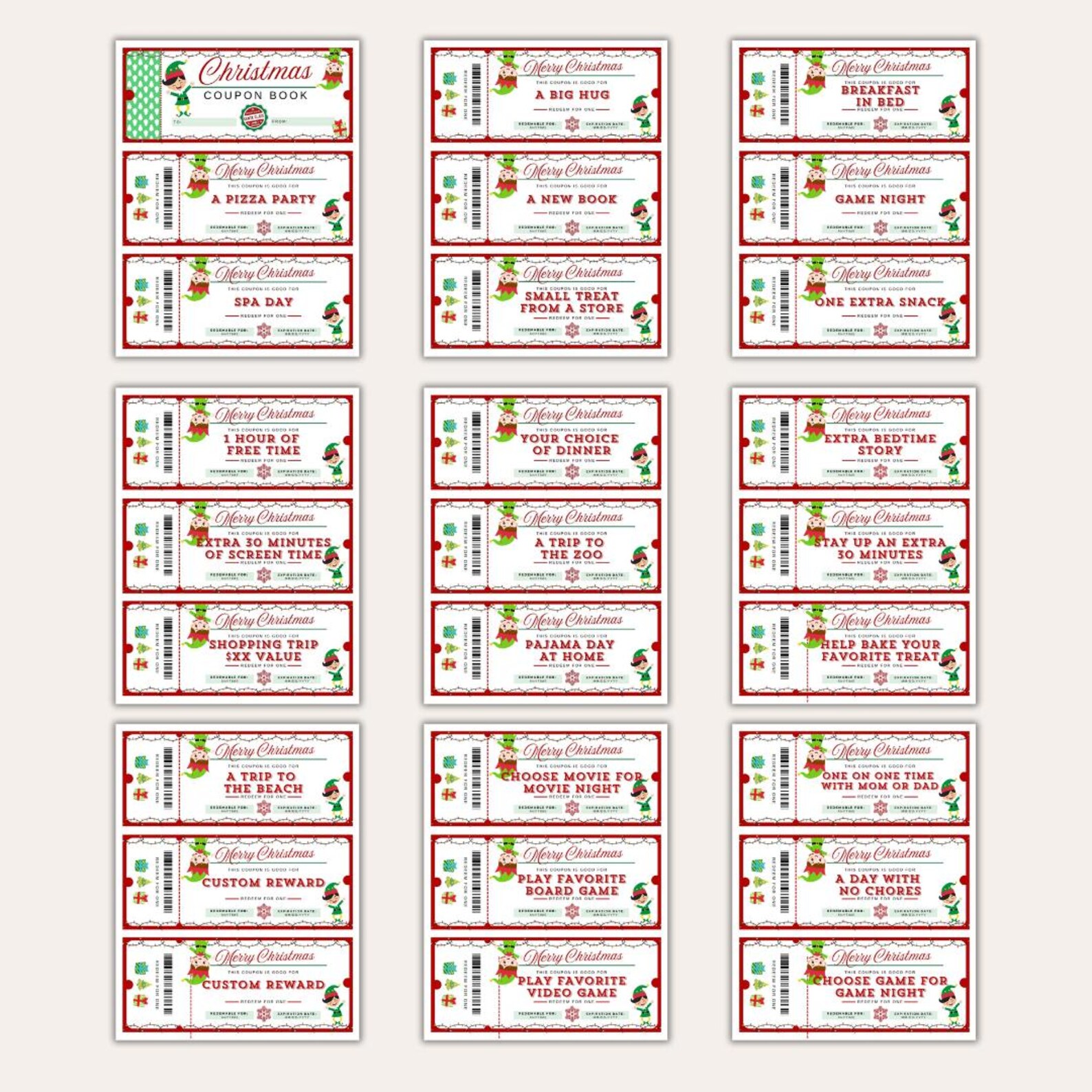 Editable Christmas Coupon Book for Kids, Kindness Coupons for Kids ...