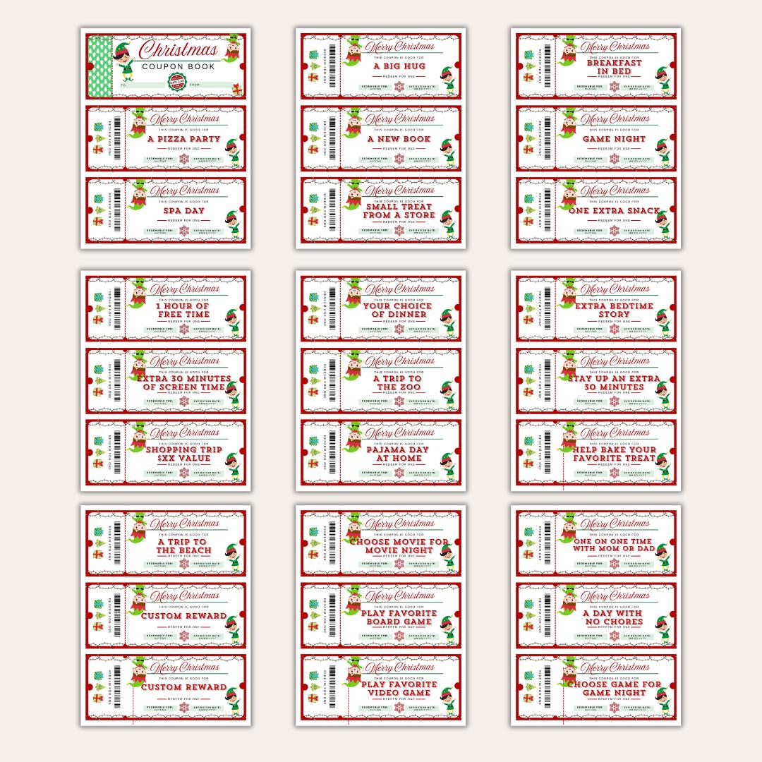 Editable Christmas Coupon Book for Kids, Kindness Coupons for Kids ...