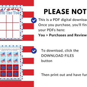 Printable 4th of July Tic Tac Toe Game, July 4th Tic Tac Toe Printable ...