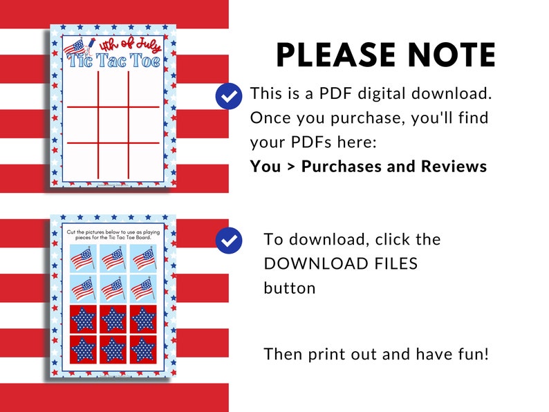 Printable 4th of July Tic Tac Toe Game, July 4th Tic Tac Toe Printable ...