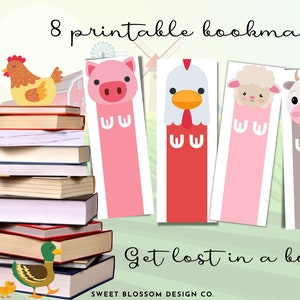 Farm Animal Bookmarks, Bookmarks for Kids, Printable Bookmarks, Barn ...