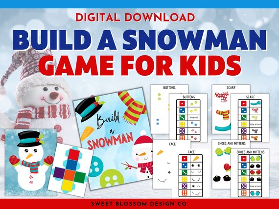 Roll A Snowman Game INSTANT DOWNLOAD Printable Christmas - Etsy