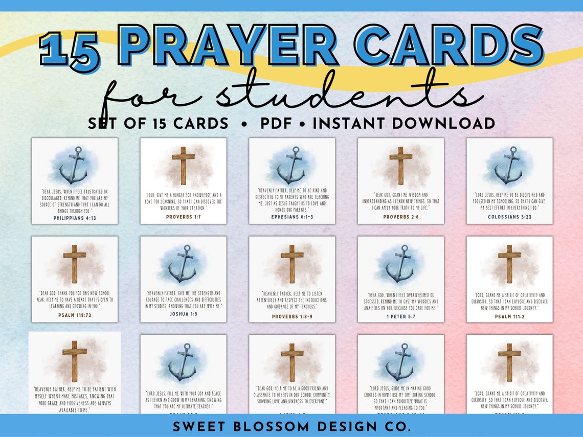 Prayer Cards for Students, Prayers for Kids, Daily Devotional for Kids ...