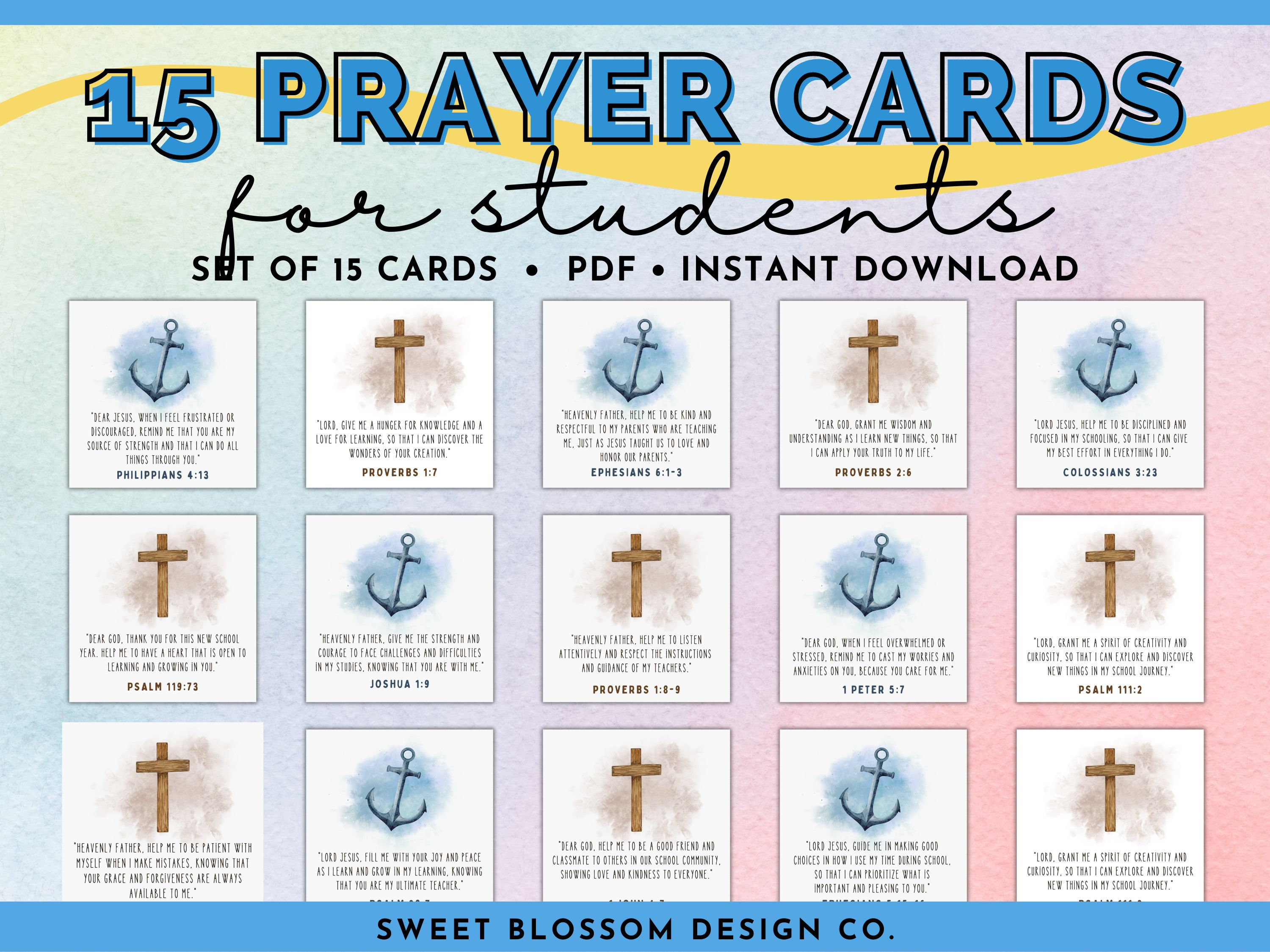 Prayer Cards for Students, Prayers for Kids, Daily Devotional for Kids ...