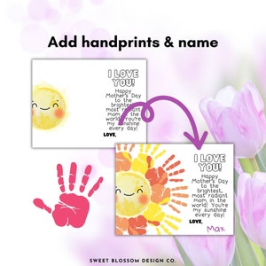 You Are My Sunshine Handprint Craft for Mom, Mothers Day Handprint ...