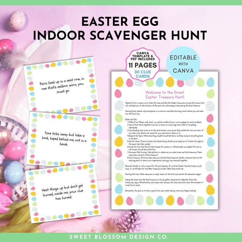 Indoor Easter Egg Hunt, Easter Scavenger Hunt, Easter Activity, Easter ...