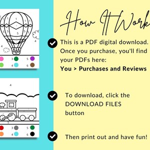 Transportation Color by Number, Coloring Activity, Coloring Pages for ...