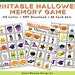 Halloween Memory Game, Printable Halloween Matching Game, Fall Game for ...