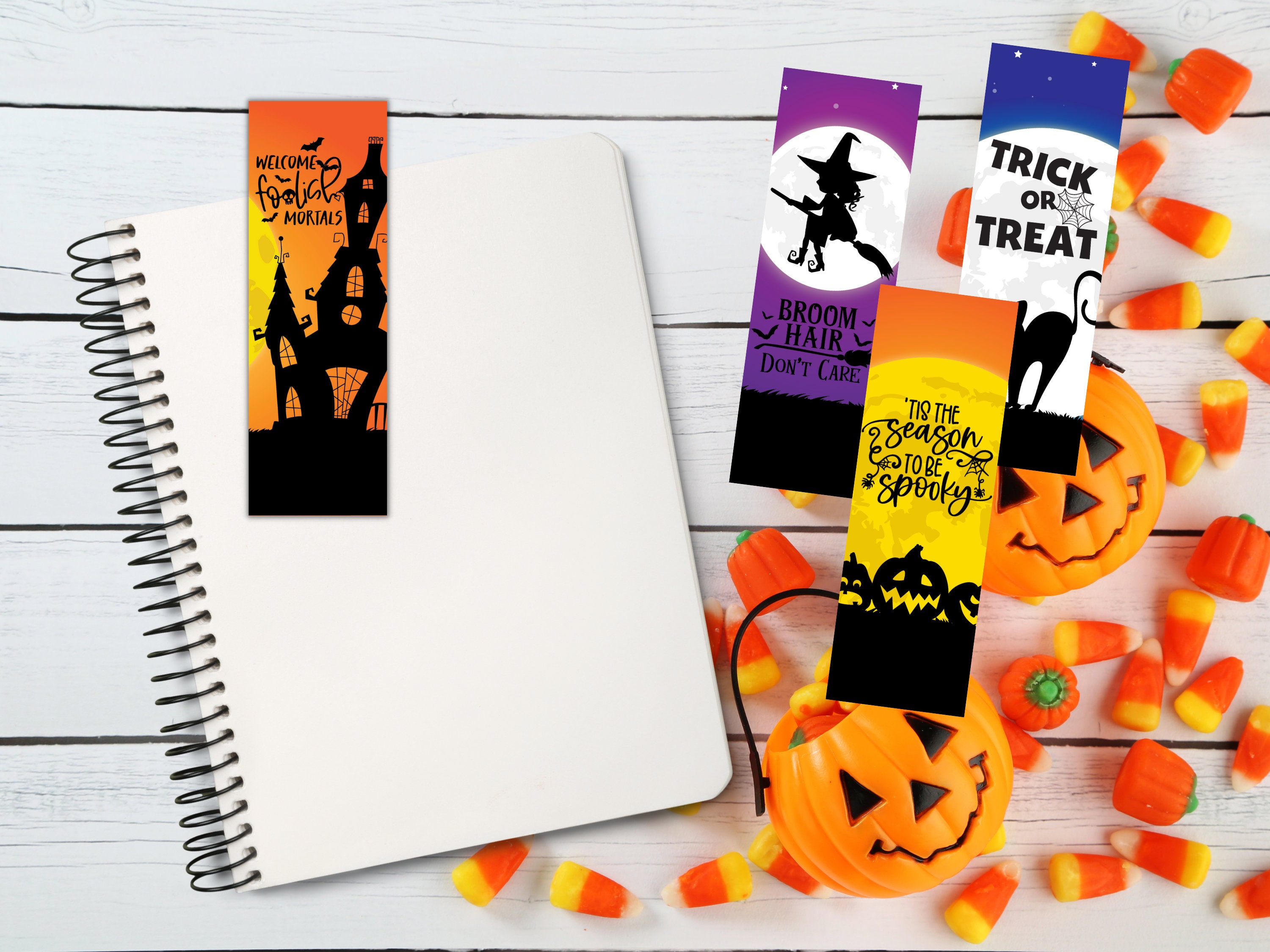 Cute Halloween Printable Bookmarks Halloween Coloring - Etsy