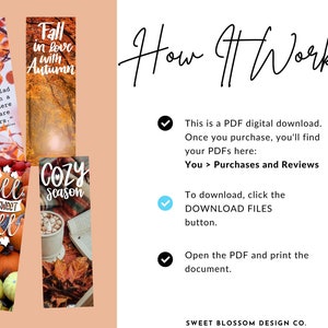 Printable Fall Bookmarks, Fall Printable, Fall Bookmark Set, Autumn ...