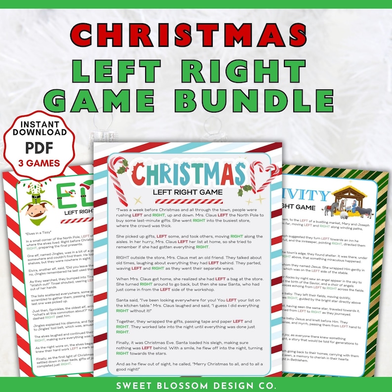 Christmas Left Right Game, Christmas Party Game, Gift Exchange Game ...