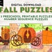 Printable Fall Number Sequence Puzzles, Pumpkin Puzzle for Preschoolers ...