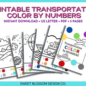 Transportation Color by Number, Coloring Activity, Coloring Pages for ...
