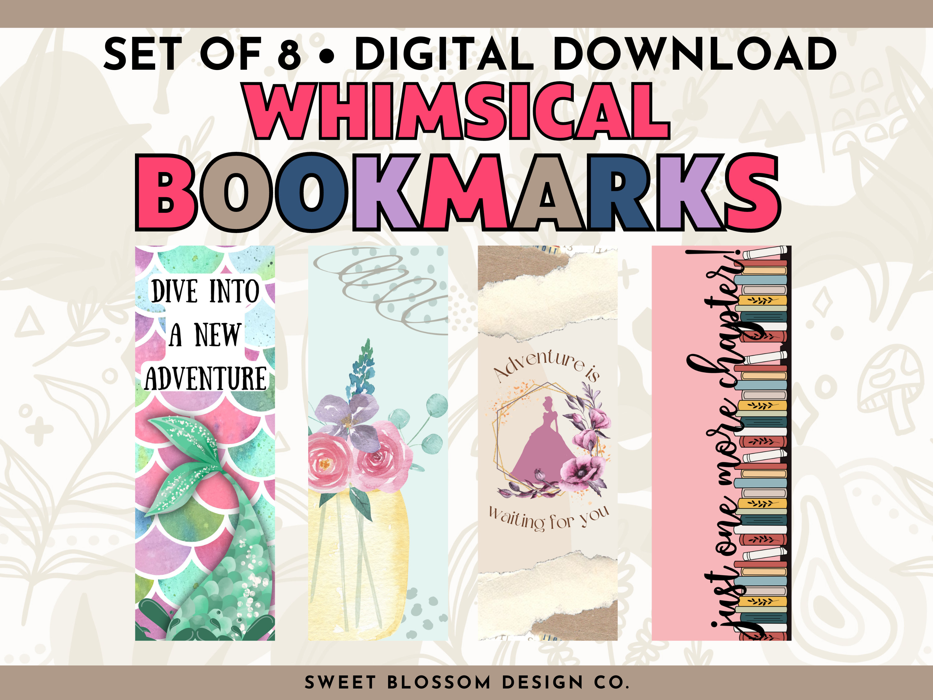 Printable Bookmarks, Bookmark Bundle, Fun Printable Bookmarks, Positive ...