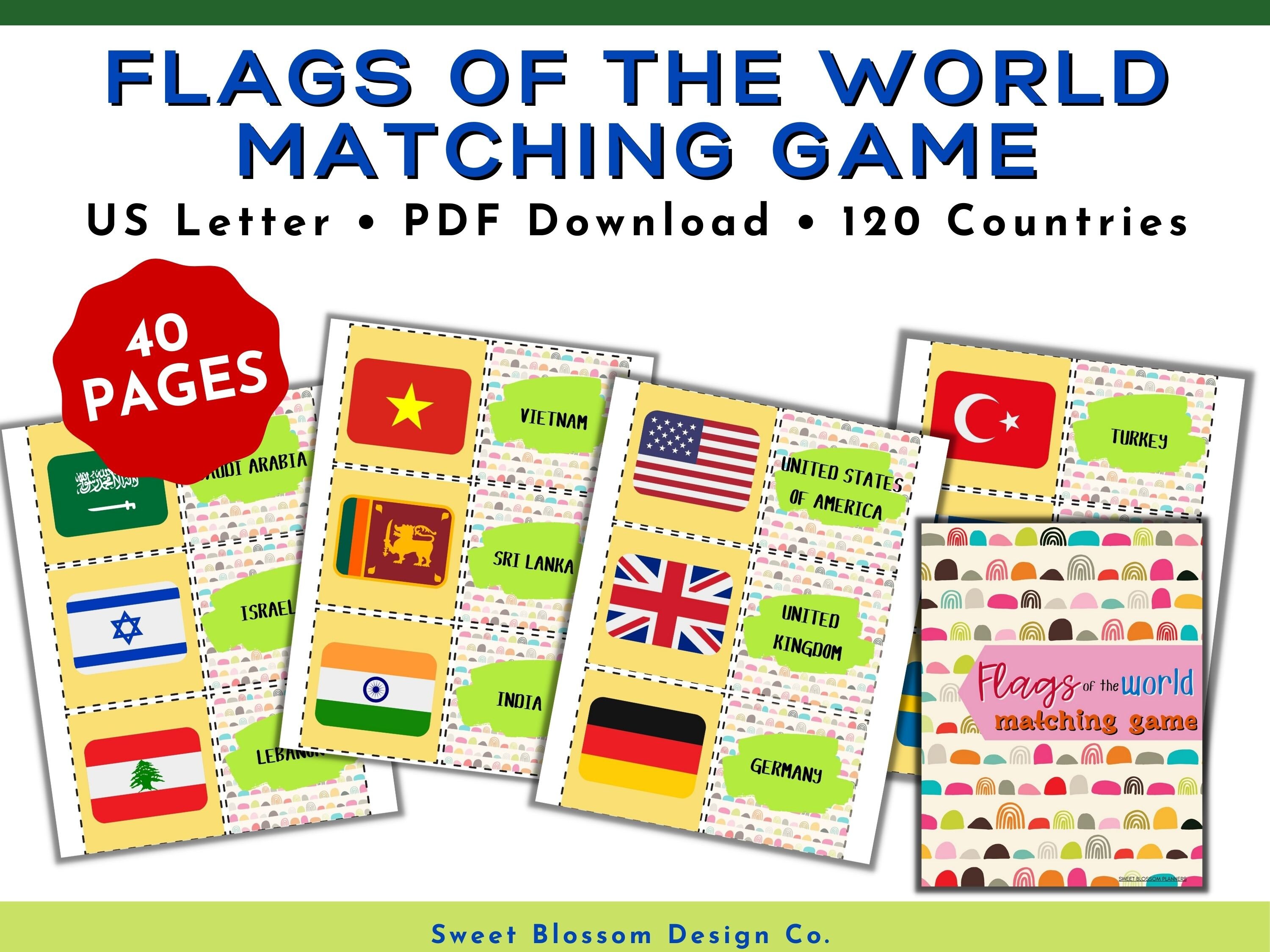 Flags of the World Matching Game | World Flags | Flag Flashcards ...