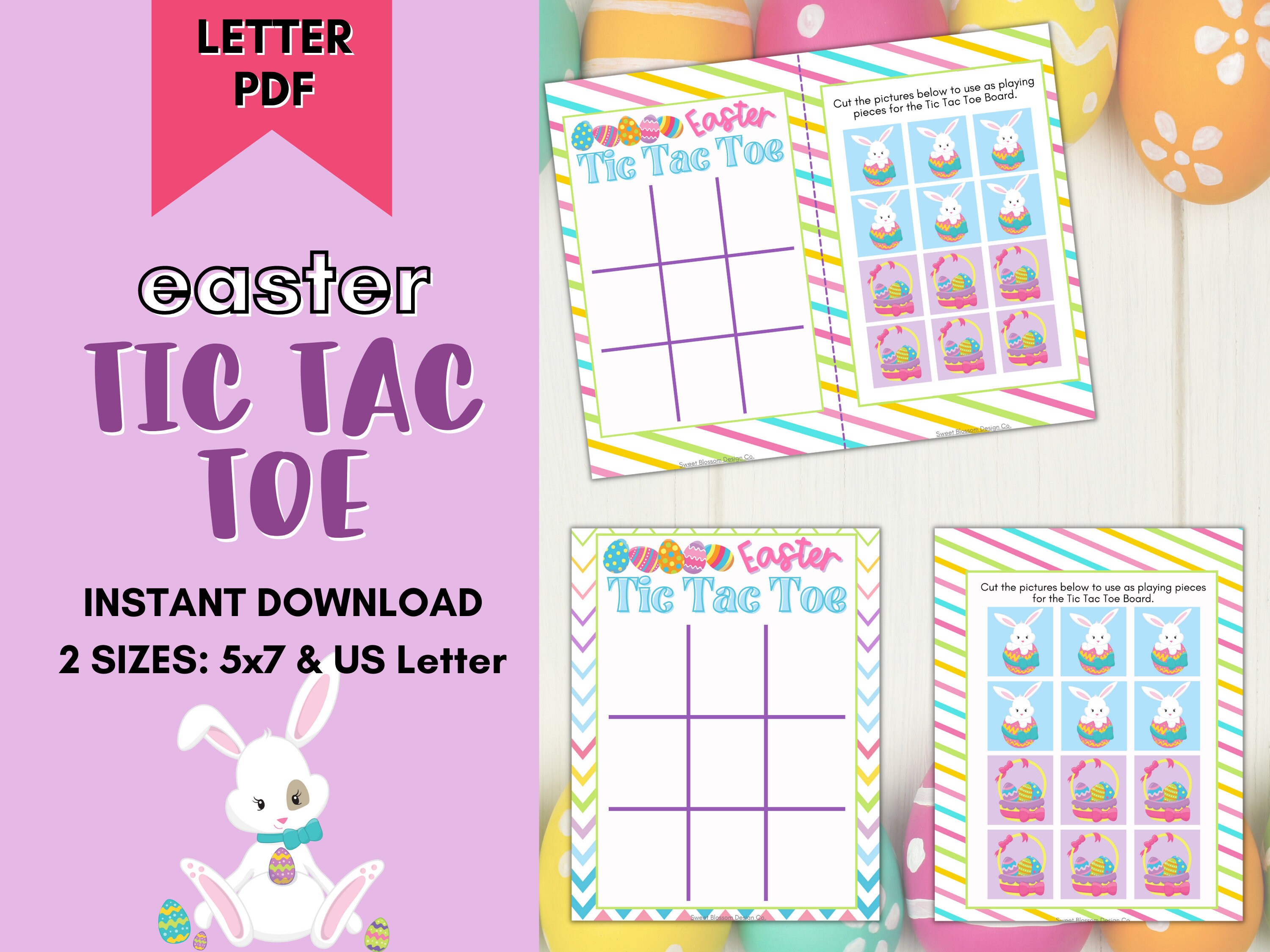 Printable Easter Tic Tac Toe Game, Printable Games for Kids, Easter ...