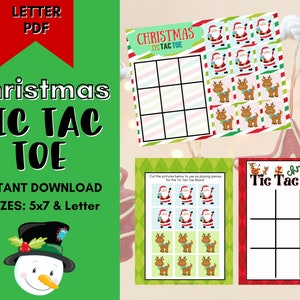 Printable Christmas Tic Tac Toe Game, Holiday Printable Games for Kids ...